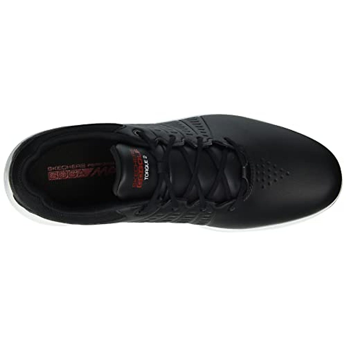 Skechers Men's Torque Waterproof Golf Shoe, Black/Red Sole, 10