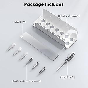 KUNSLUCK Wall Mount for Nintendo Switch/Switch OLED, White, Metal, 10 lb Weight Capacity