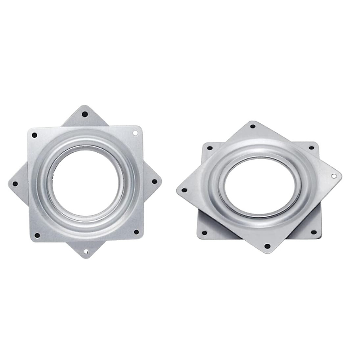 4 Pack 3 Inch Lazy Susan Hardware, Square Metal Turntable Bearings, 120lbs Capacity Steel Rotating Bearing Swivel Plate for Serving Trays, Craft Project, Kitchen Cabinet
