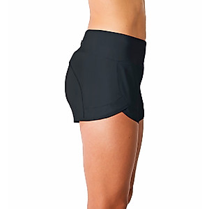 Tough Mode Womens 3" Lightweight Running WOD Volleyball Shorts Workout Mesh Liner Zip Pocket Black