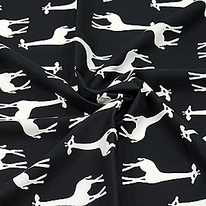 Master FAB Cotton Fabric by The Yard for Sewing DIY Crafting Fashion Design (Giraffe Print on Black)
