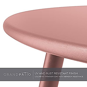 Grand patio Outdoor Side Table 18-inch Round End Table Accent Table for Bistro Balcony Apartment Rose Dawn