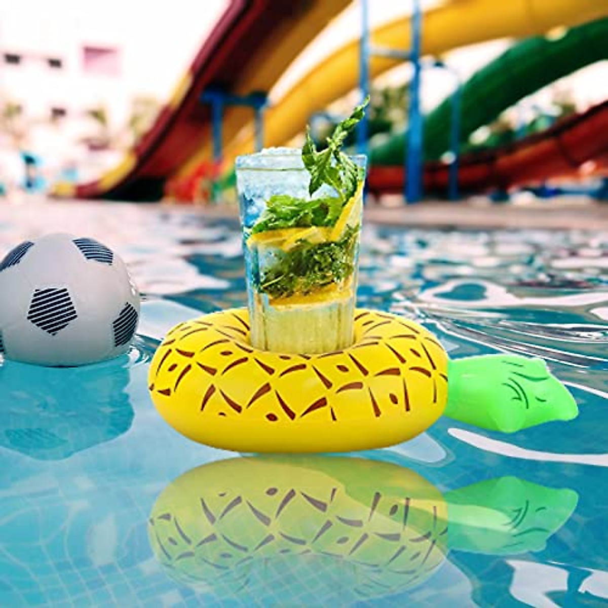 E-TING 5PCS Swim Ring Summer Fun Swimming Pool Float Raft Lilo Lifebuoy for 11.5 inch Dolls Toys Inflatable Floating Drink Holders