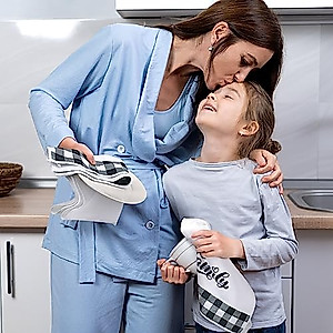 Preboun 6 Pcs Buffalo Plaid Kitchen Towels Black and White Dish Towels Love Home Family Hand Towels Decorative Farmhouse Tea Towels Absorbent for Kitchen Bathroom Decor