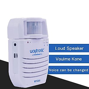 Waytronic PIR Infrared Motion Sensor Activated Sound Player Loudspeaker with Recordable Audio Alarm Motion Detector for Door Greeter Welcome Guests Entry Alert And Sales Advertising