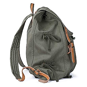 Gootium Canvas Backpack - Vintage Military Rucksack Travel Dayack, Green