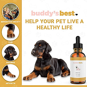 Buddy's Best Hemp Oil Treats for Pets - 100% Cold Pressed Hemp Seed Oil - Omega 3 & 6 for Hip & Joint Health, 2 x 1oz