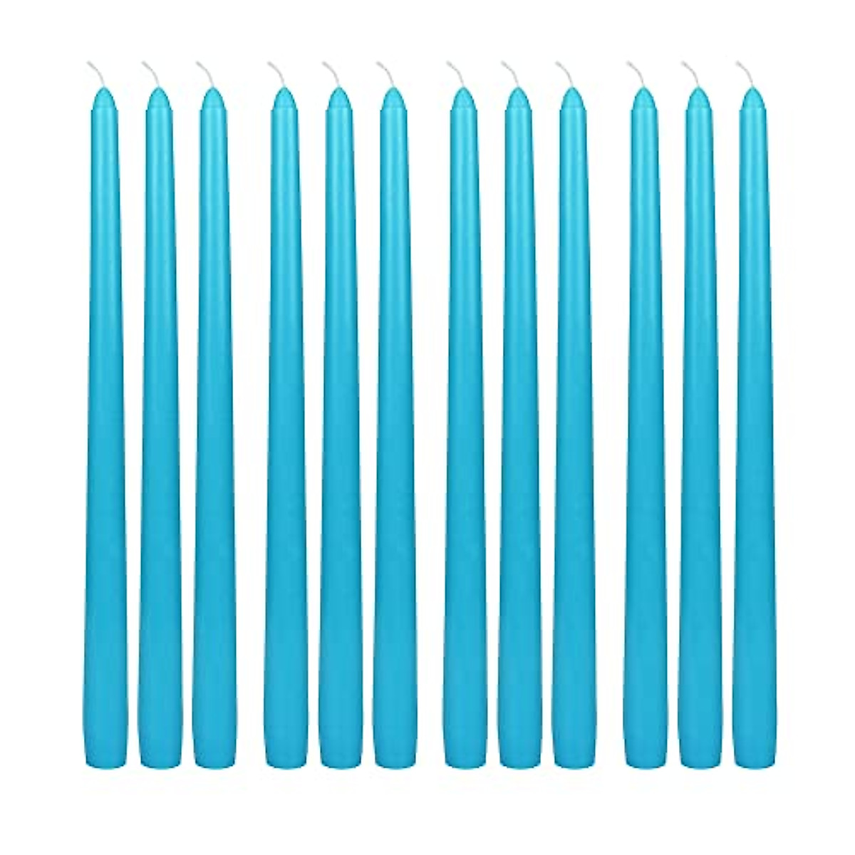 Zest Candle 12-Piece Taper Candles, 12-Inch, Turquoise