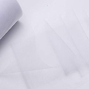 Tulle Roll 6Inchx200Yards(600ft)Tulle Ribbon Tulle Fabric Table Skirt Wedding Decorations Gift Wrapping (White)