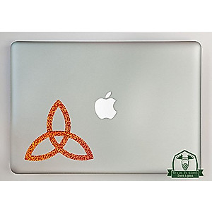 Irish Trinity Knot Vinyl Decal for Car Truck Glass Window Laptop Electronics - 10" Orange Metal Flake