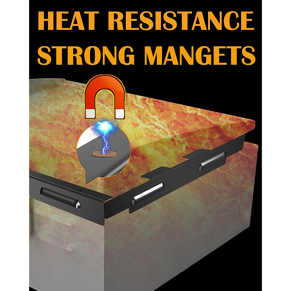 Wind Guards for Blackstone 36'' Griddle, Blackstone Griddle Accessories, Protect Flame, Hold Heat, Save Gas, Fit with Side Shelf, Lid and Rear Grease Cup, Heat Shield for Side Table, Magnetic, Black