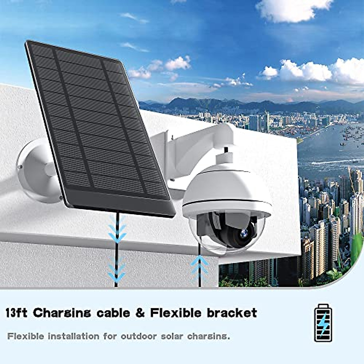 Solar Panel for Wireless Security Camera, Waterproof Solar Panel Compatible for Blink,Arlo, Nest, Ring Stick Up Cam Battery and Ring Spotlight Cam Battery 5V 4.5W（ 2PCS）