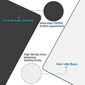 Bitpro LGM Hard Mouse Pad,Unique 3 Layers Mouse Pad with Plastic Surface,Compatible with High DPI Mice Quick Gestures Enhance Precision for Gaming and Office-Large (11.6"x9.5") Black (Black - 1 pc)