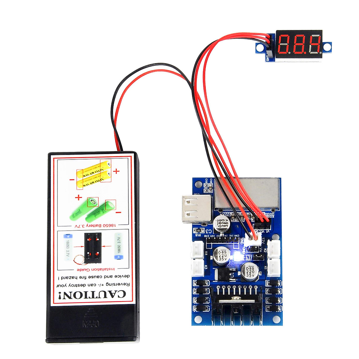 OSOYOO 4WD L298N Motor Driver Board Dual H Bridge DC JST Connectors for Robotic Smart Car for Arduino Rapsberry Pi 3 3b 4b
