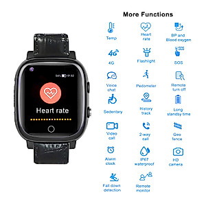 Elderly GPS Smart Watch Phone, 4G Heart Rate Blood Pressure Monitoring Smartwatch, 1.3" Touch Screen Camera Anti-Lost SOS Safety Fence Waterproof for Dementia Alzheimer's Christmas Birthday Gift