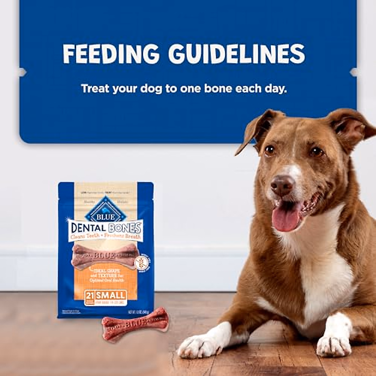 Blue Buffalo Dental Bones Small Natural Dental Chew Dog Treats Bag Value Pack