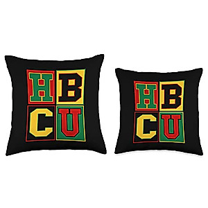 Uniquely African HBCU Apparel HBCU Block Letters Grads Alumni African American Throw Pillow, 16x16, Multicolor