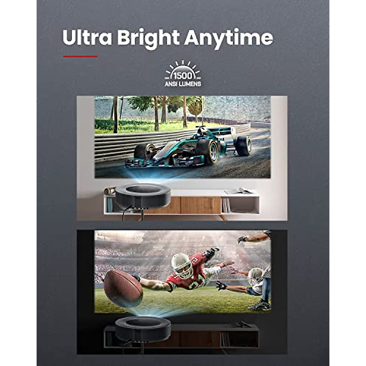 Anker Nebula Cosmos Max 4K UHD TV Home Theater/Entertainment Projector with Anker Nebula Projector Lightweight and Adjustable 3-ft Floor Stand