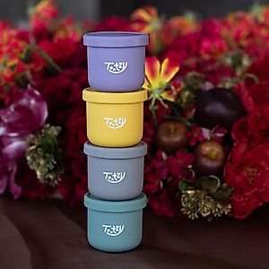 Tootzy Premium Small Silicone Container 8.5 oz. - Microwave, Dishwasher Safe, Reusable & BPA-Free Fruit Container, Perfect for Outdoors, Office,Eco-Friendly, Set of 4