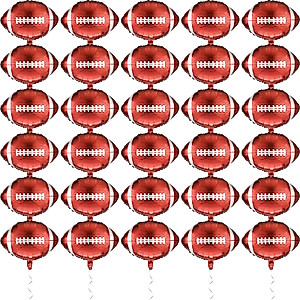30 Pcs 22 Inches Football Balloons Foil Field Football Party Decorations Aluminum Foil Football Shaped Sports Balloons for Sport Themed Birthday Party Decor