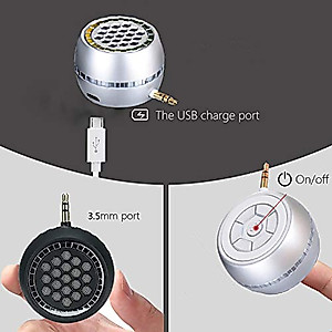 vomauxin Mini Portable Speaker, 3W Mobile Phone Speaker Line-in Speaker with Clear Bass 3.5mm AUX Audio Interface, Plug and Play for iPhone, iPad, iPod, Tablet, Smartphone