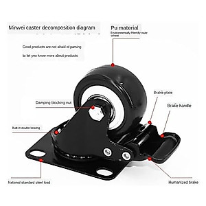 Casters Swivel casters Heavy Duty of 4 Pack, 1.5Inch Polyurethane Castor Wheels for Trolley Furniture Caster Load Bearing 200kg casters Workbench