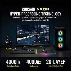 Corsair K100 RGB Mechanical Wired Gaming Keyboard - Cherry MX Speed Switches - PBT Double-Shot Keycaps - Elgato Stream Deck and iCUE Compatible - QWERTY NA Layout - Black,Silver