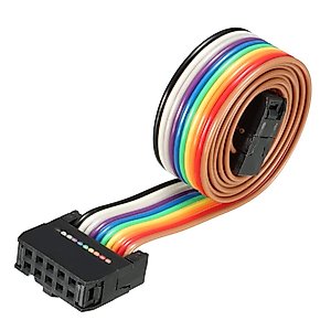 uxcell IDC Rainbow Wire Flat Ribbon Cable 10 Pins 48cm Length 2.54mm Pitch Type-C