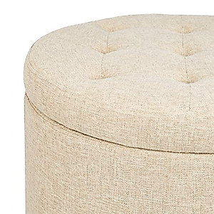 FIRST HILL FHW Round shoes stool with TAN Fabric