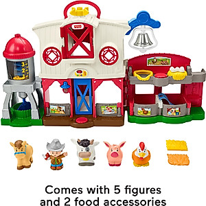 Fisher-Price Little People Toddler Learning Toy Caring for Animals Farm Interactive Playset with Smart Stages for Ages 1+ Years