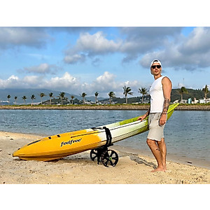 Ulticor Kayak Cart, Puncture-Free Wheels Assembles and Disassembles Within Seconds – Easy to Store – No Tools Required – All-Terrain Durable Kayak and Canoe Cart with Adjustable Straps (Green - Black)