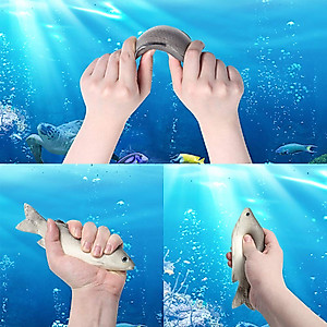 BigOtters 4PCS Fake Fish, Artificial Sea Fish Realistic Fish Playset Model Food Display Kids Favor Toy Kitchen Decor Photography Props