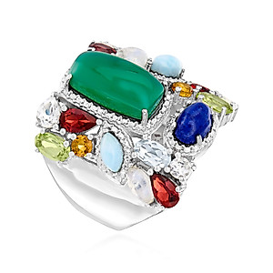 Ross-Simons 7.08 ct. t.w. Multi-Gemstone Ring in Sterling Silver. Size 8