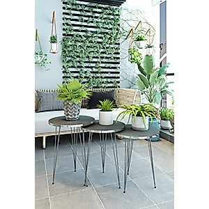 PAK HOME Set of 3 Nesting End Tables Round Wood Stacking Coffee Side Accent Table with Metal Legs for Living Room, Home Office, Nightstands for Bedroom