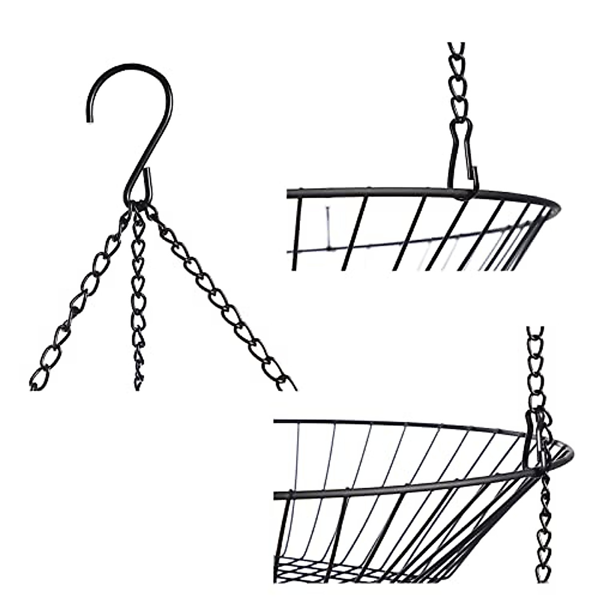 3-Tier Kitchen Wire Storage Basket Hanging Basket Fruit Storage