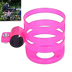 Stroller Cup Holder, Universal Cup Holder Stroller Water Bottle Holder Bike Water Bottle Holder Stroller Drink Holders for Stroller Bicycle Wheelchair(Pink)