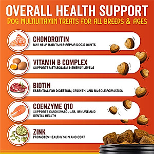 ZooChews Dogs Multivitamin - Support Dog's Immune Response, Skin, Coat and Joints - Vitamins and Glucosamine for Dogs - 180 Tasty Chews - Vitamins for All Breeds dogs