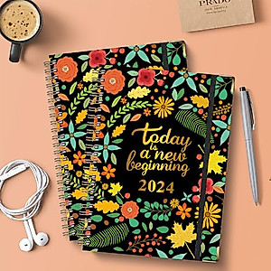 2024 Planner, Weekly & Monthly Planner 2024 from Jan. 2024-Dem. 2024, 6.1"×8.5", Academic Planner 2024 with Tabs, Thick Paper, Twin-Wire Binding, Home or Office Use for Gifts