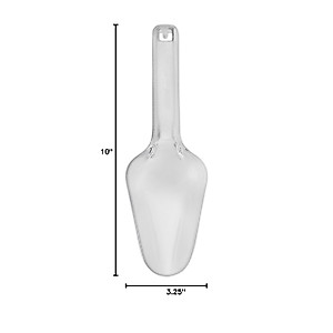 Rubbermaid Commercial Products Plastic Utility Ice Scooper, 6-ounce, Clear, Dishwasher Safe Kitchen Scoop for Weddings/Bar/Ice Bucket/Kitchen/Popcorn