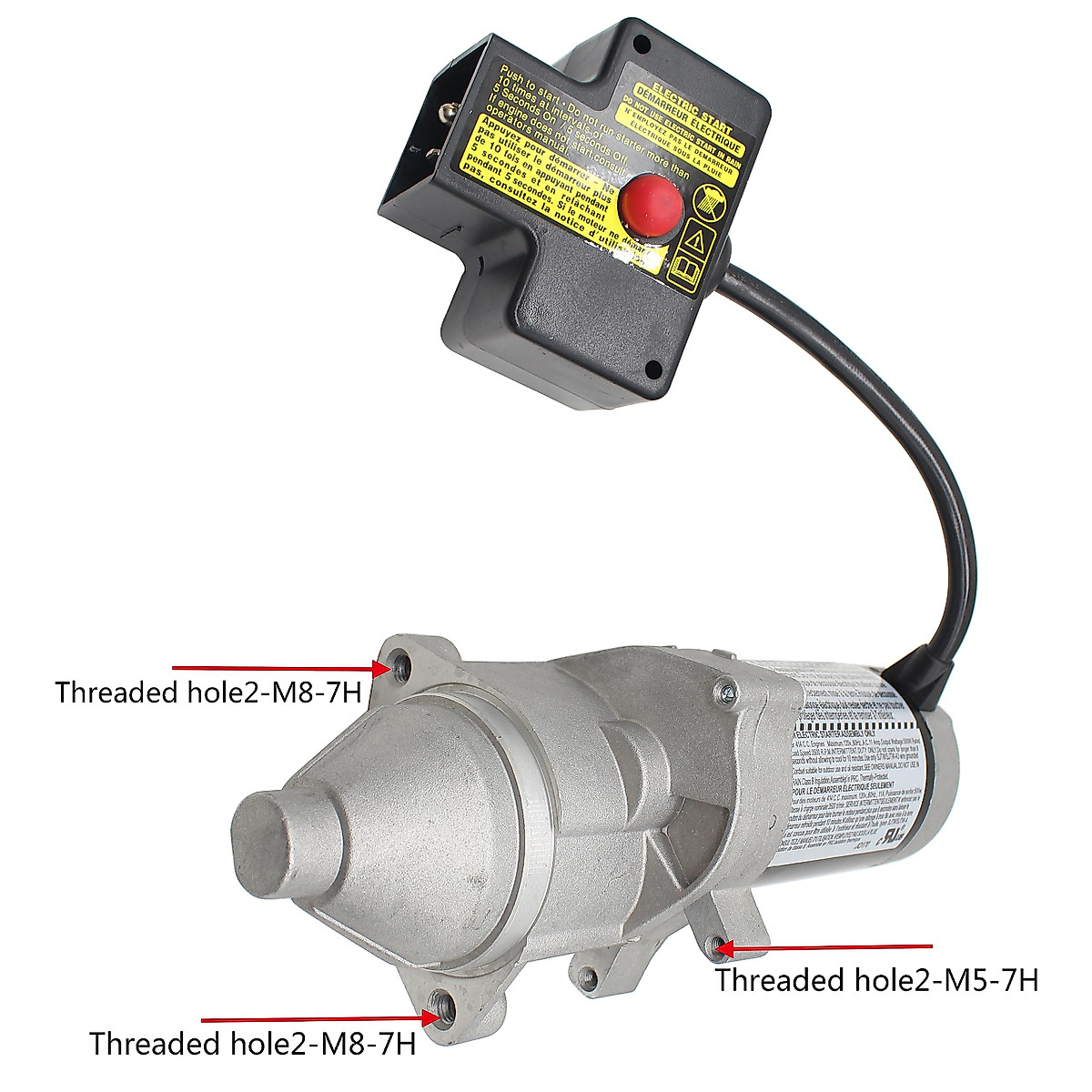 Fullas JQ170-4 Electric Starter Motor Compatible with LCT 414cc Honda GX390 Chinese 420cc OHV Gas Snow Blower Engine