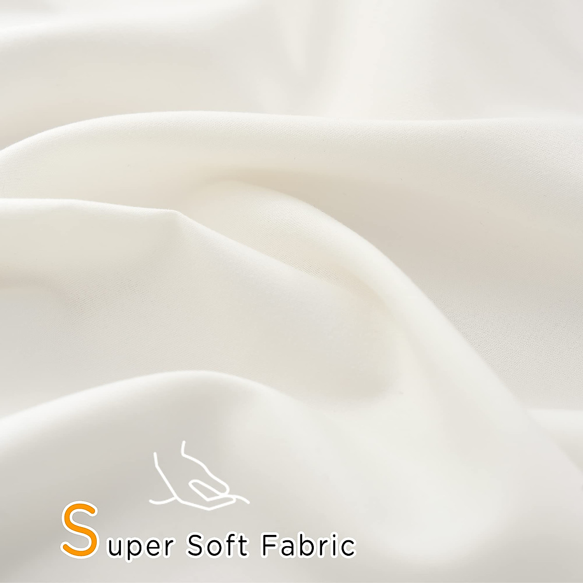 TOCOMOA Duvet Cover Queen Size, 100% Microfiber Comforter Cover Set, Ultra Soft 3 Pieces Off White Bedding Set with 1 Duvet Cover 90x90 inches and 2 Pillowcases