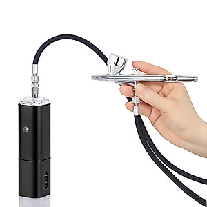 Casubaris cordless Portable Airbrush kit with Compressor,Rechargeable and replaceable auto Stop Dual Action air Brush Pen,Match Different Airbrush Guns for Barbers Model Painting Nail Art Craft Makeup