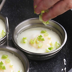 Cabilock Egg Boiling Non Stick Egg Poacher Poacher Egg Holder Stainless Steel Egg Poacher Pan Insert Metal Egg Cups with Pastry Brush for Poached Eggs Poached Egg Tool Nonstick Egg Poacher