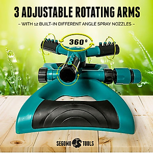 Segomo Tools 360 Degree Automatic Rotating Garden Sprinkler | Lawn Sprinkler | Yard Sprinkler | Sprinklers for Yard | Rotating Sprinkler | Rotating Sprinklers for Yard - GS360