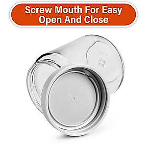 EONJOE 6-Pack Glass Jars with Lids 16oz Overnight Oats Meal Prep Salad Food Cereal Snacks Containers Pudding Yogurt Storage Mason Jar Airtight