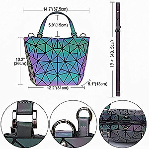Geometric Luminous Purses and Handbags Holographic Purse Lumikay Bag Reflective Leather Irredescent Tote NO.1