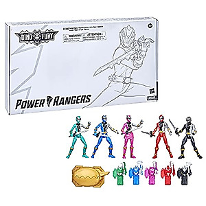 Power Rangers Dino Fury 5 Team Multipack 6-Inch Action Figure Toys with Keys and Chromafury Saber Weapon Accessories (Amazon Exclusive)