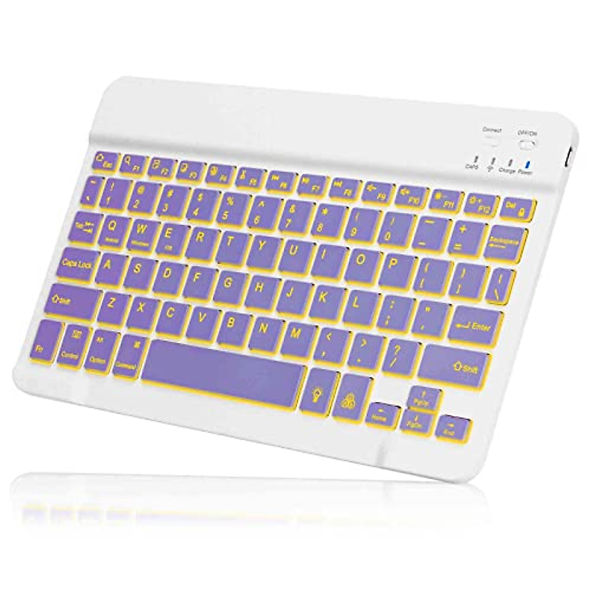 UX030 Lightweight Ergonomic Keyboard with Background RGB Light, Multi Device Slim Rechargeable Keyboard Bluetooth 5.1 and 2.4GHz Stable Connection Keyboard Compatible with Dell G15 5511 Gaming Laptop