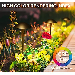 CLOUDY BAY 3000K/4000K/5000K Selectable LED Landscape Pathway Light,5W 12V~15V AC/DC Low Voltage Path Lighting,Waterproof,6 Pack