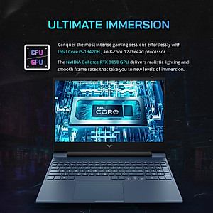 HP Victus 15.6'' FHD 144Hz Gaming Laptop, Intel Core i5-13420H, NVIDIA GeForce RTX 3050, 16GB RAM, 512GB SSD, Backlit Keyboard, Wi-Fi 6, HD Camera, Win 11 Pro, Blue, 128GB Hotface Extension Set